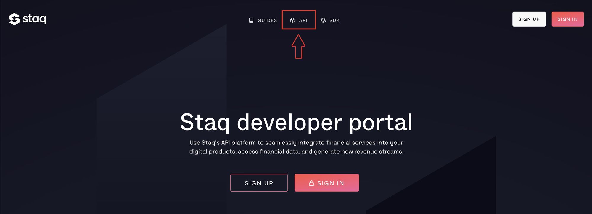Staq Developer Portal Staq Developer Portal